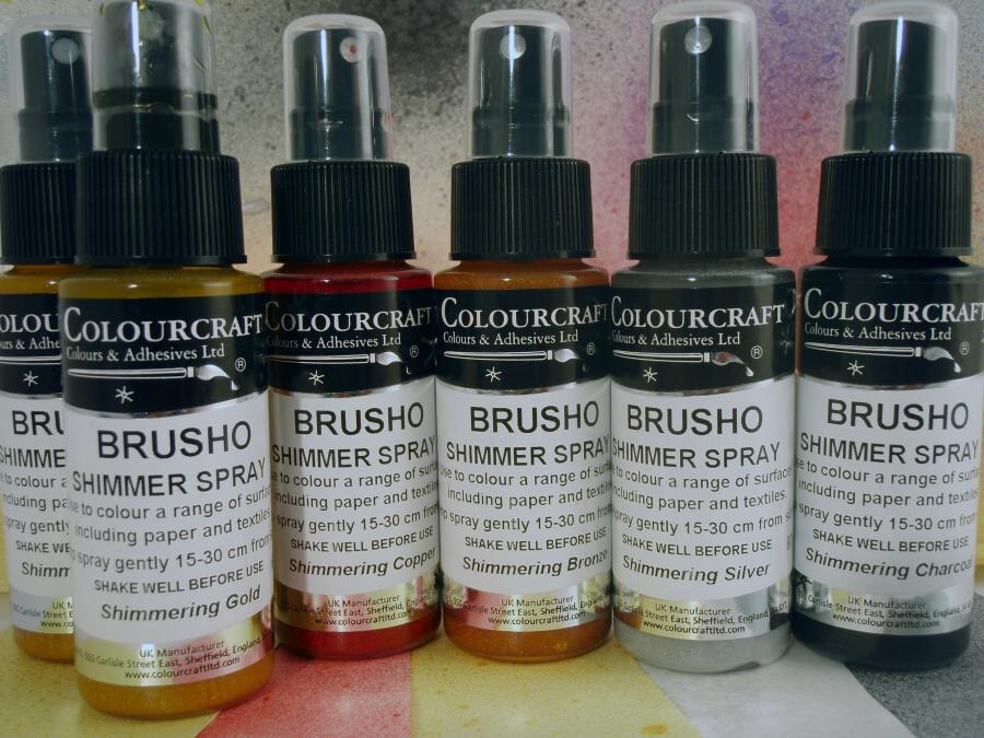 Brusho Acrylic Shimmer Spray Set 6 x 60ml | Turners Art Supplies