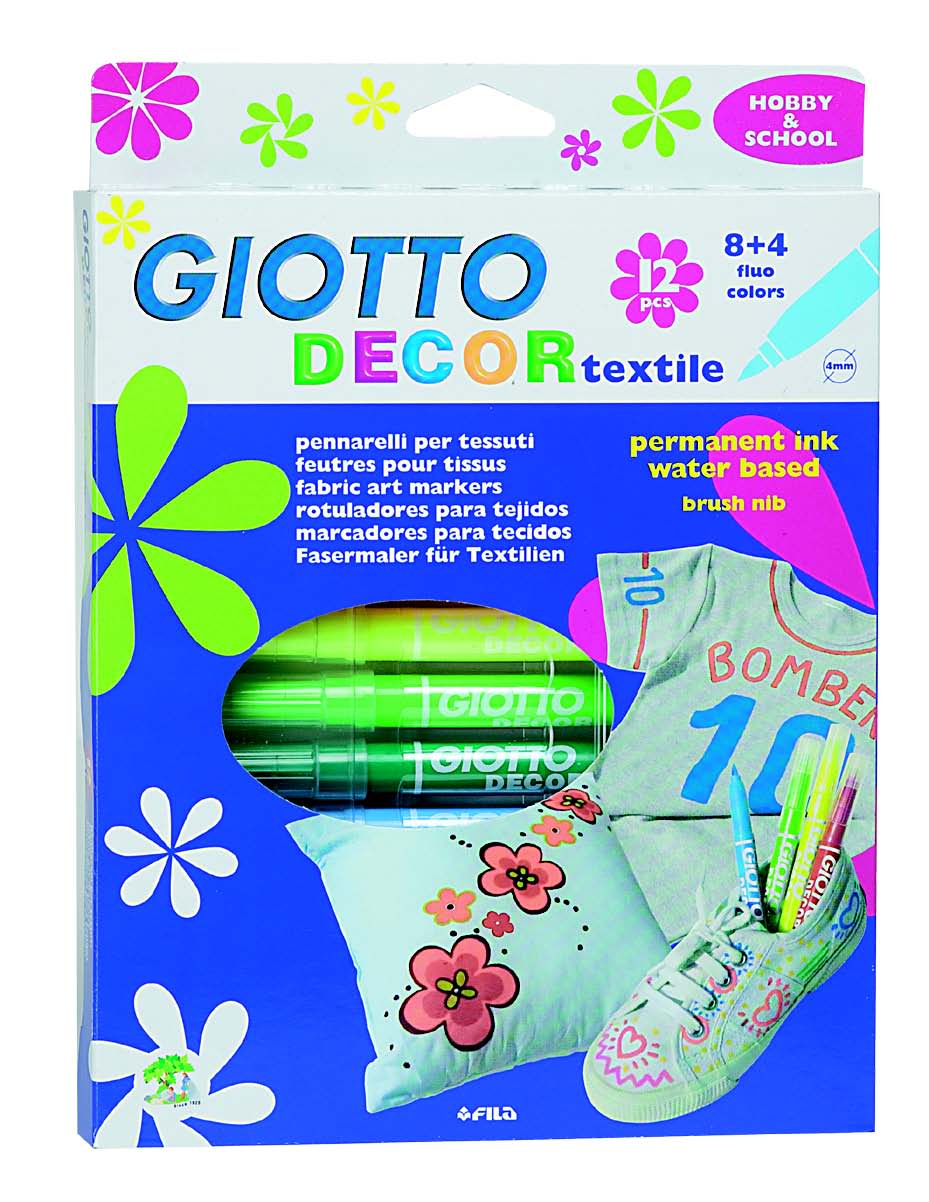 Giotto Decor Textil Fabric Pens Pack of 12 | Turners Art Supplies
