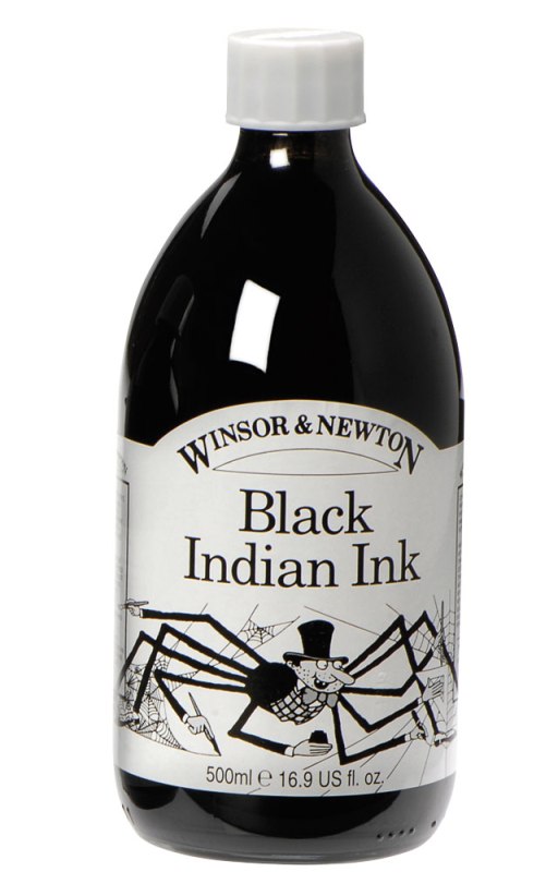 W&N Black Indian Ink 500ml | Turners Art Supplies