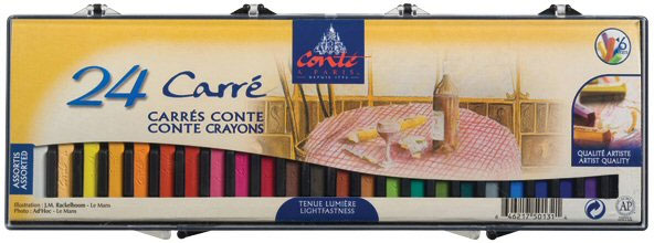 Conte Carres Pastels Assorted Colours Set of 24 | Turners Art Supplies