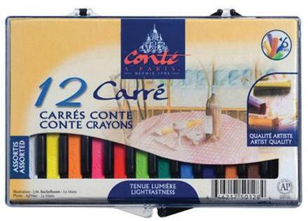 Conte Carres Pastels Assorted Colours Set of 12 | Turners Art Supplies